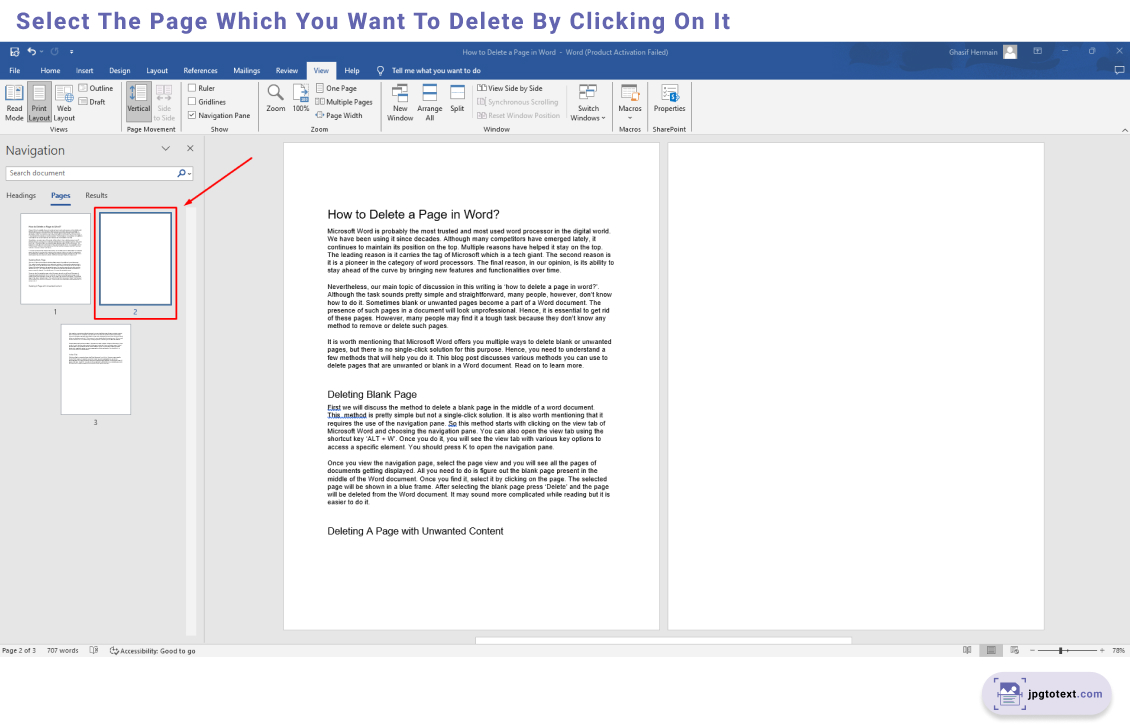 How To Delete A Page In Word